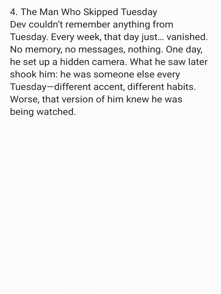 The man who skipped Tuesdays | PDF