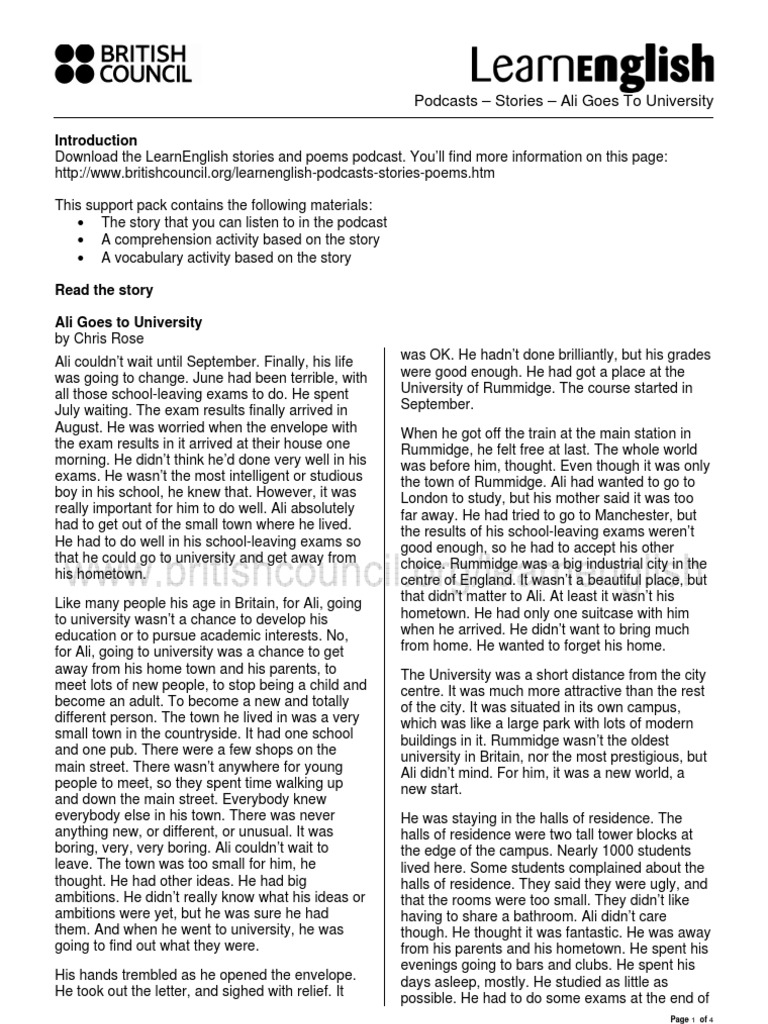 Script Ali Goes To University | PDF | Dormitory