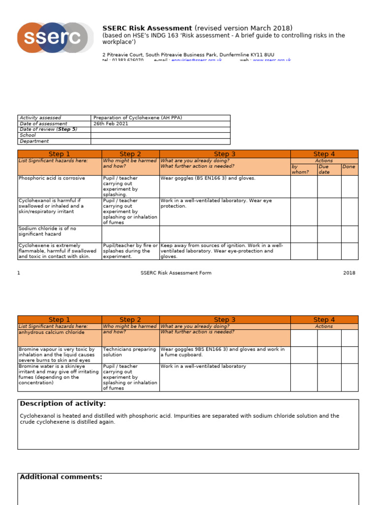 Preparation-of-cyclohexene-AH-PPA-Risk-assessment | PDF | Safety ...