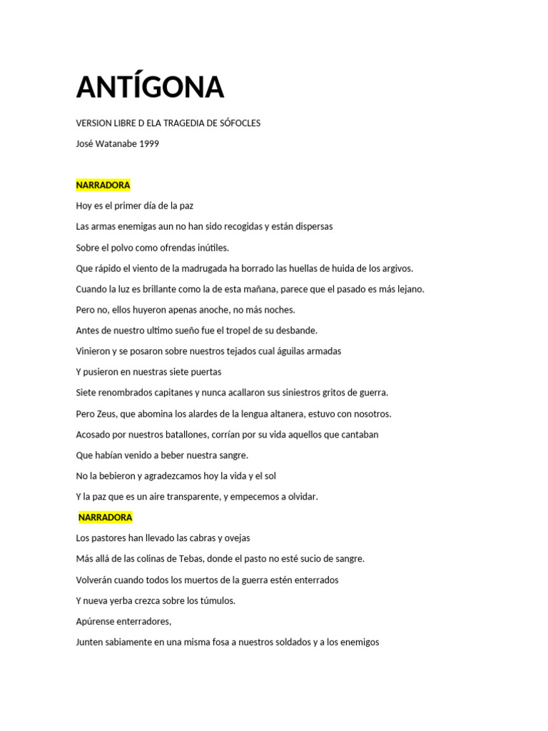 ANTÍGONA | PDF | Mitología tebana