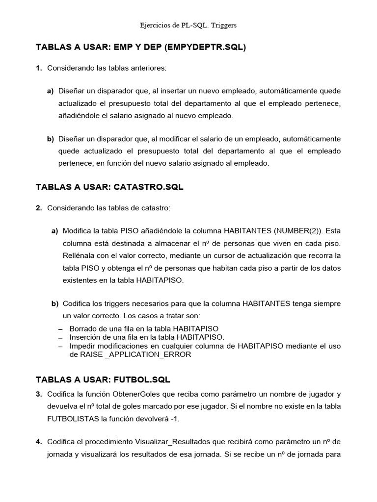 Ejer Triggers | PDF | SQL | Bases de datos