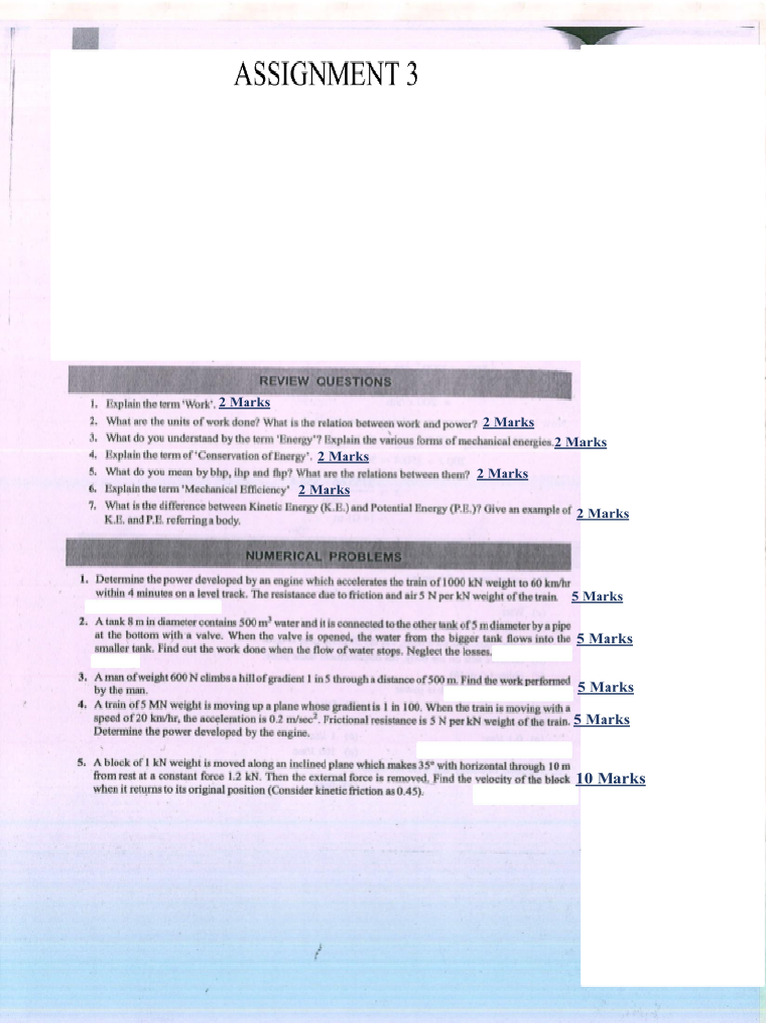 Escme202 - Assignment 3 | PDF | Force | Friction