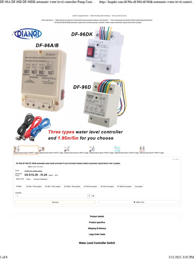 DF-96A DF-96D DF-96DK Automatic Water Level Controller Pump Controller ...