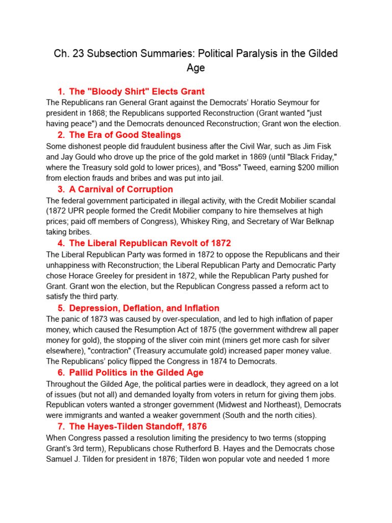 Ch. 23 Subsection Summaries (19 Sections in The Chapter) | PDF ...