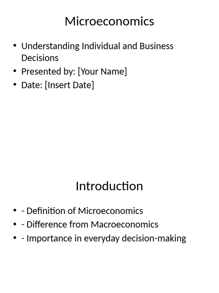 Microeconomics Presentation | PDF