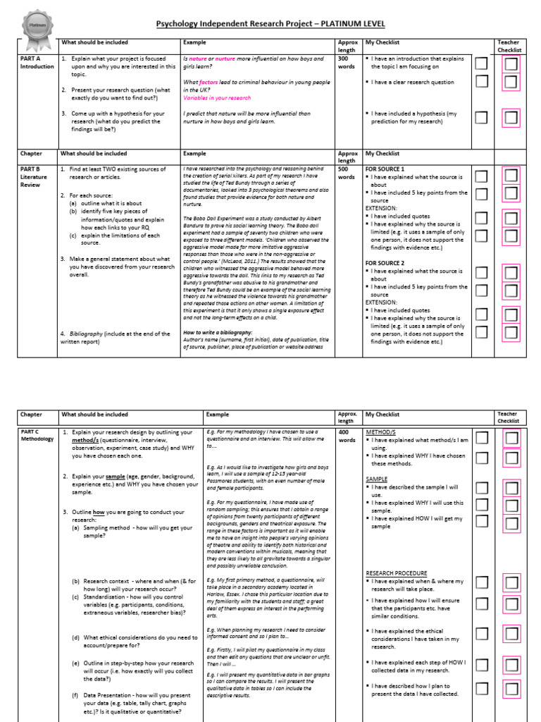 Research Project - Psychology - Platinum | PDF | Psychological Concepts ...