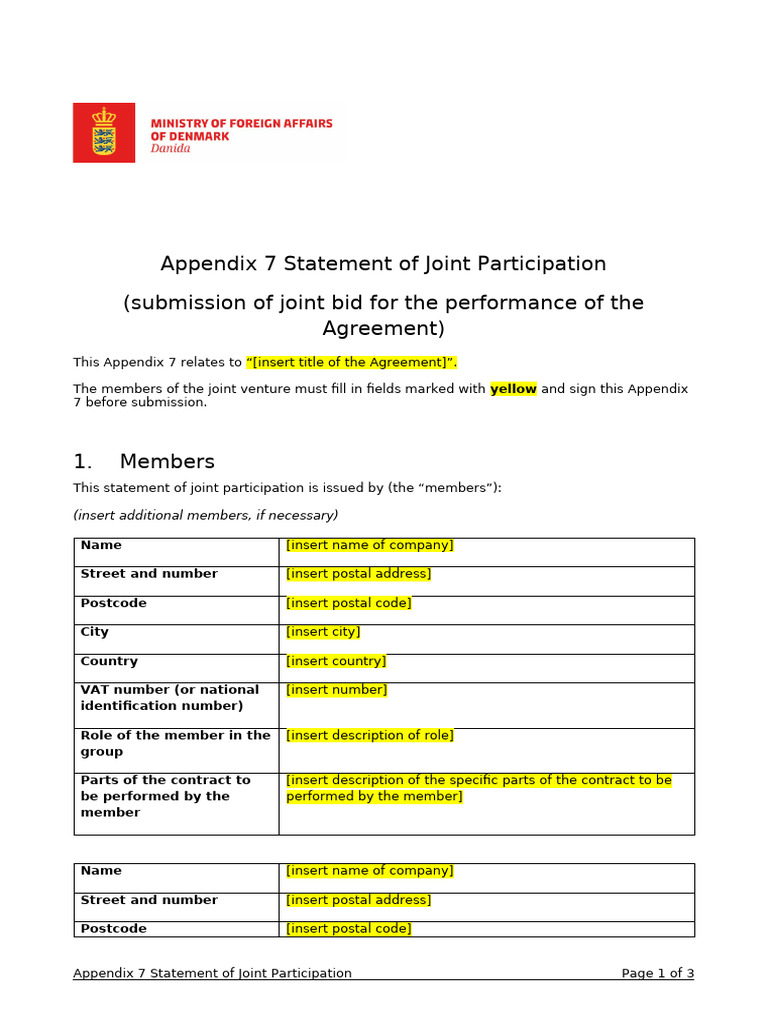 Joint Participation Agreement Statement | PDF | Private Law | Civil Law ...