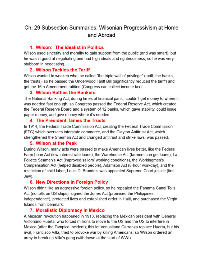 Ch. 29 Subsection Summaries (24 Subsections in The Chapter) | PDF ...