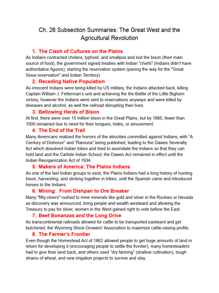 Ch. 26 Subsection Summaries (20 Sections in The Chapter) | PDF ...