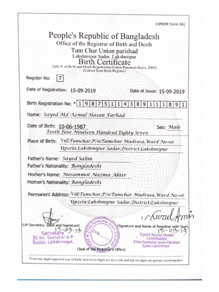 Birth and Death Certificate | PDF