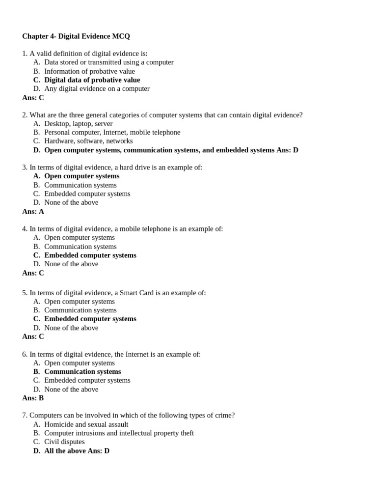 UNIT 4 Digital Evidence | PDF | Crime Scene | Crimes