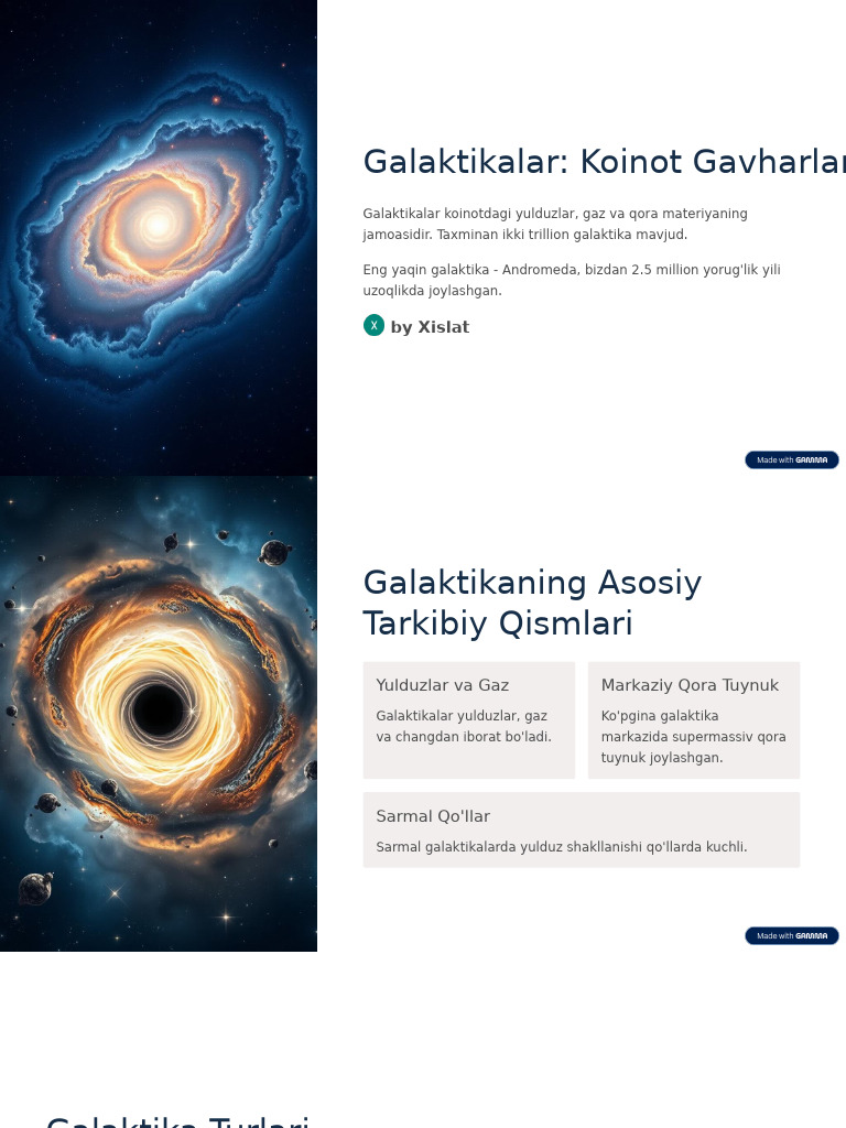 Galaktikalar Koinot Gavharlari | PDF