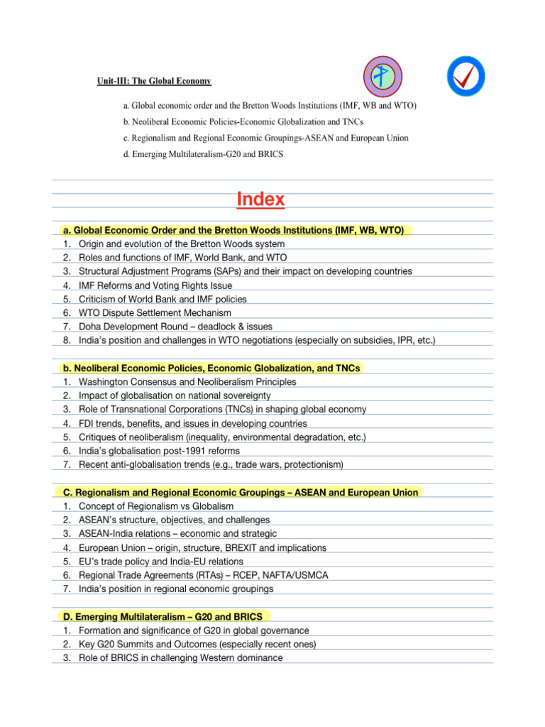Unit-3 - The Global Economy | PDF | International Monetary Fund | World ...