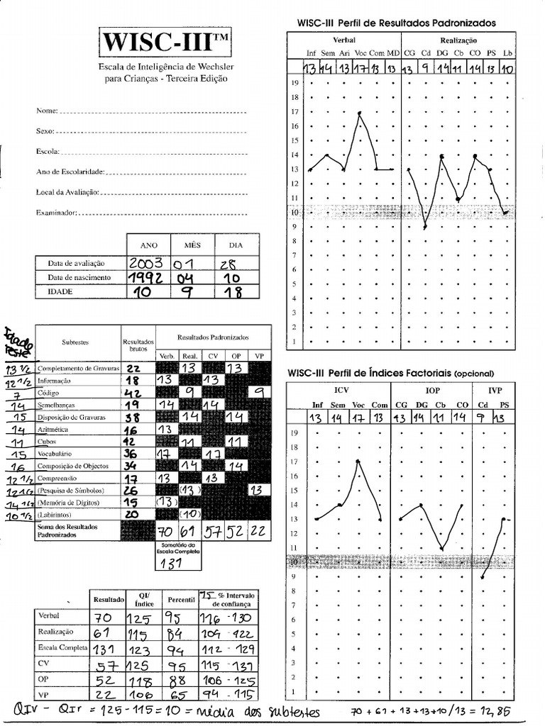 1 Wisc Iii | PDF