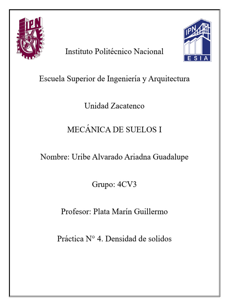 Practica 4 - Densidad de Solidos - UAAG | PDF | Densidad | Masa