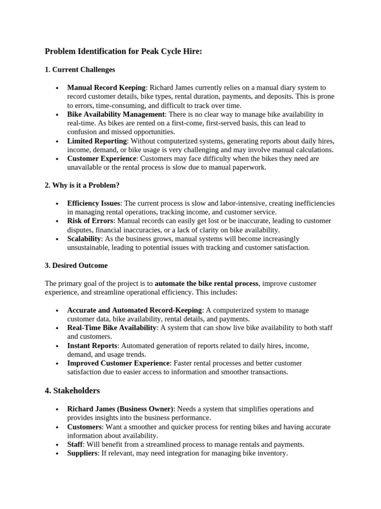 Solutions for Peak Cycle Hire Issues | PDF | Usability | Computer Security