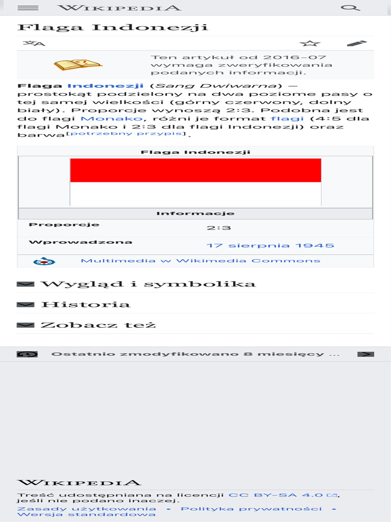 Flaga Indonezji – Wikipedia, Wolna Encyklopedia | PDF