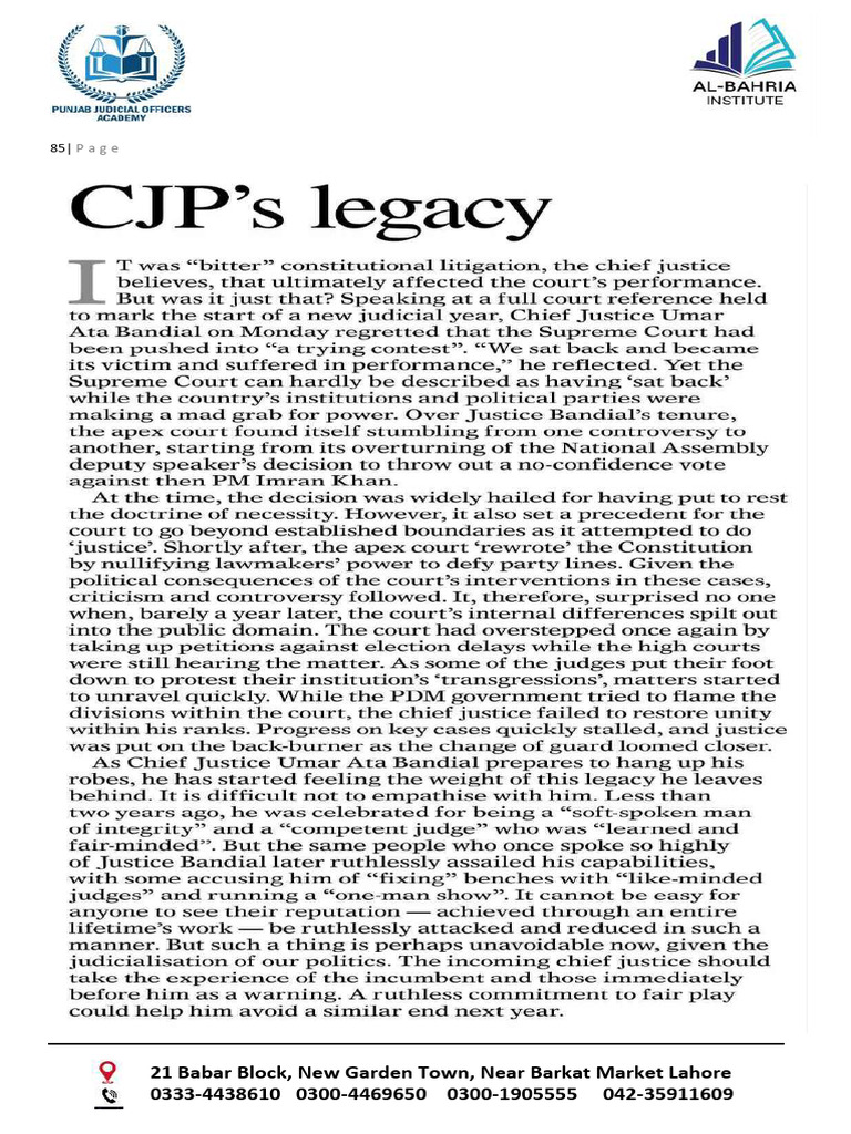 ARTICLE ABOUT CJP'S LEGACY | PDF