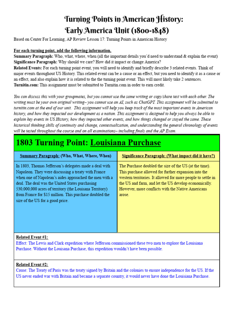 Turning Points 1800-1848 | PDF | John Marshall | Trail Of Tears