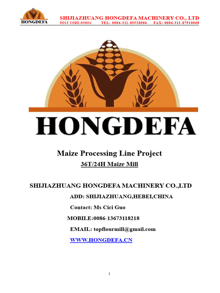 36T/24H Maize Milling Machine Design | PDF | Flour | Maize