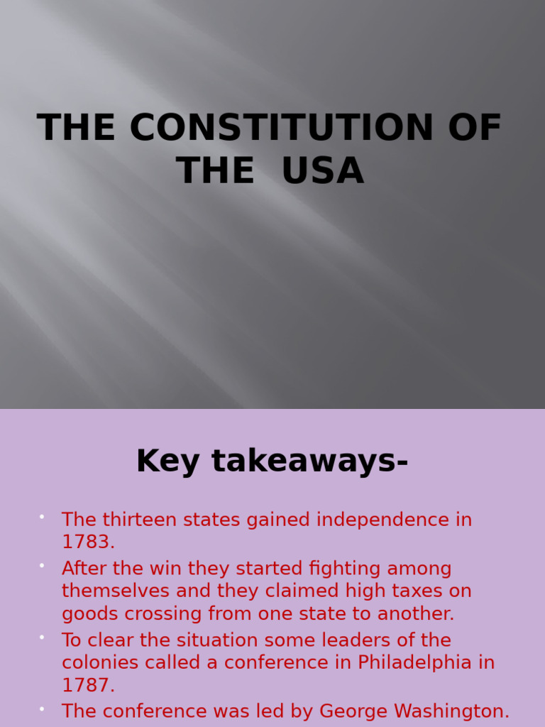 The Constitution of The USA | PDF | Separation Of Powers | United ...