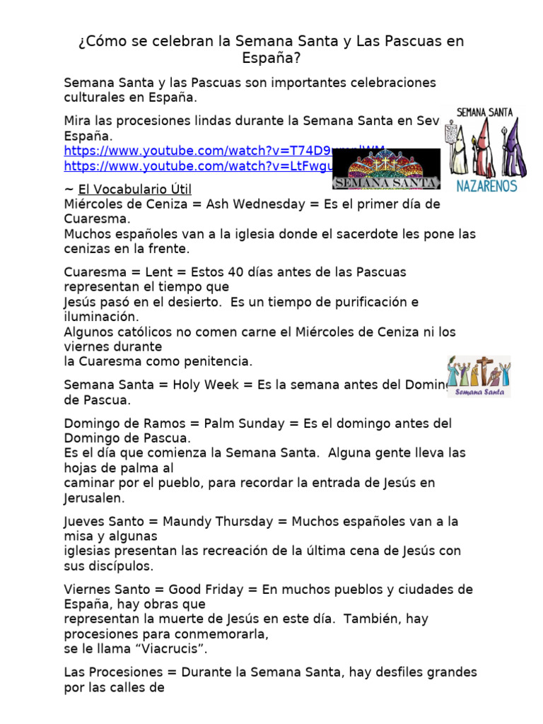 Semana Santa Lectura | PDF | Pascua de Resurrección | Adoración ...