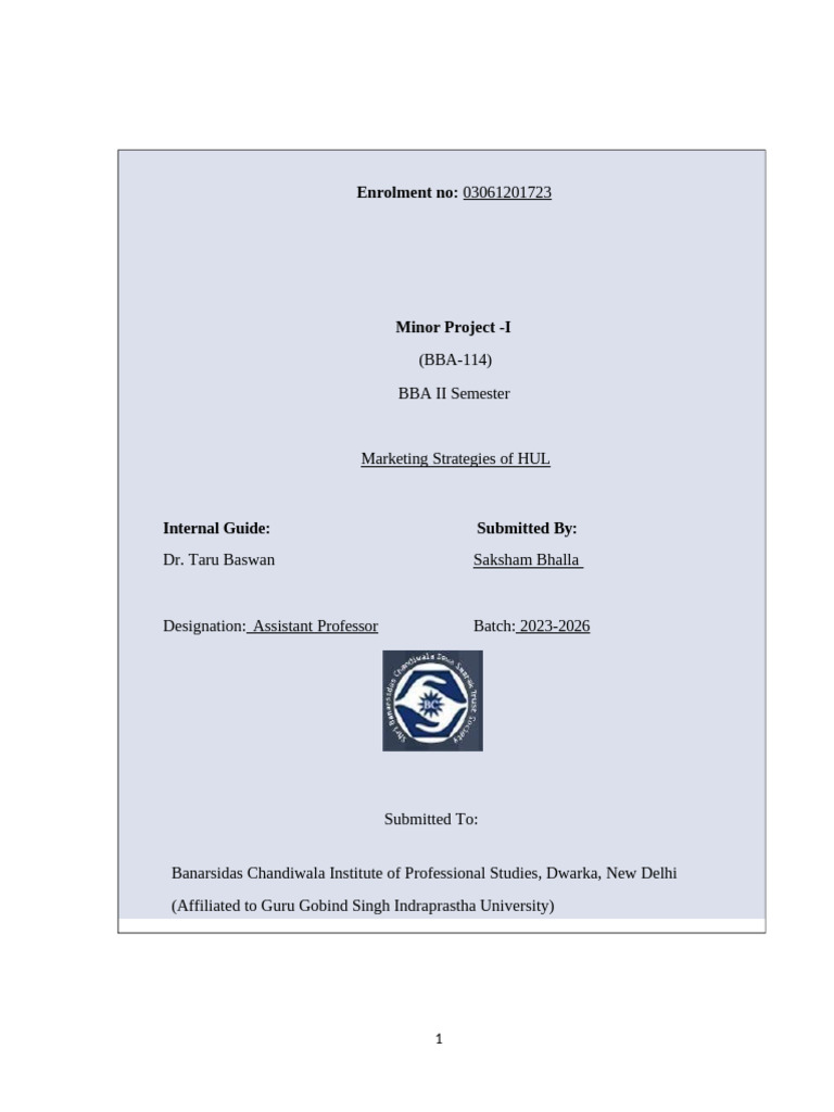 Saksham Bhalla Minor Project 2 | PDF | Brand | Sustainability