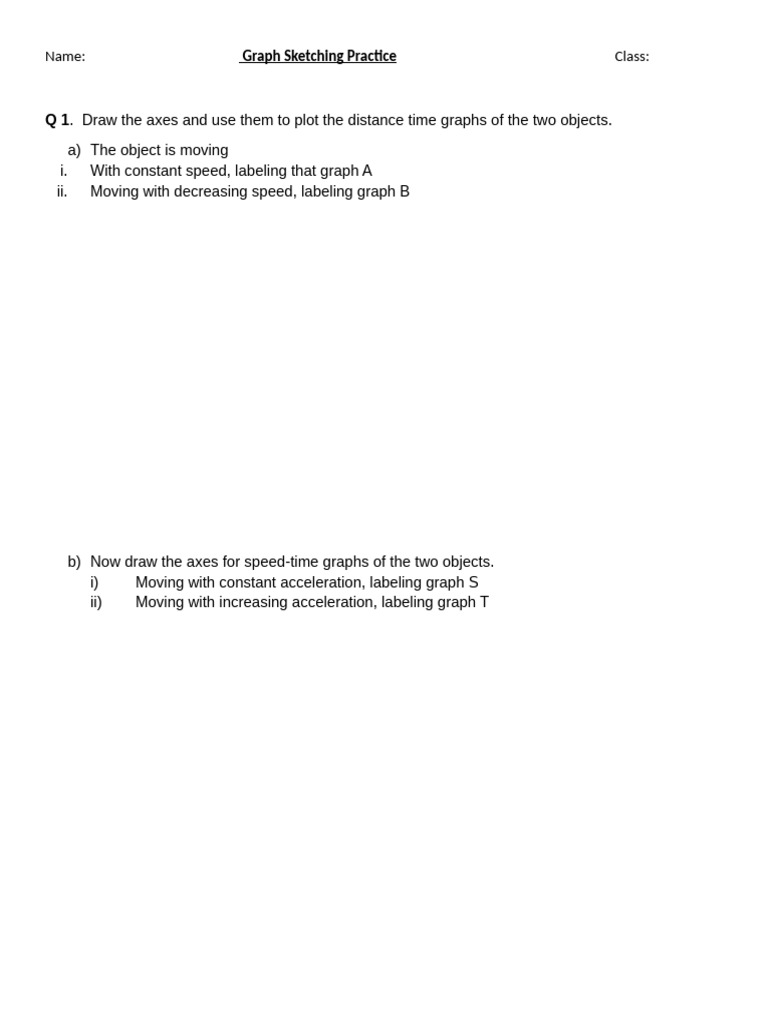 Sketching Motion Graphs | PDF