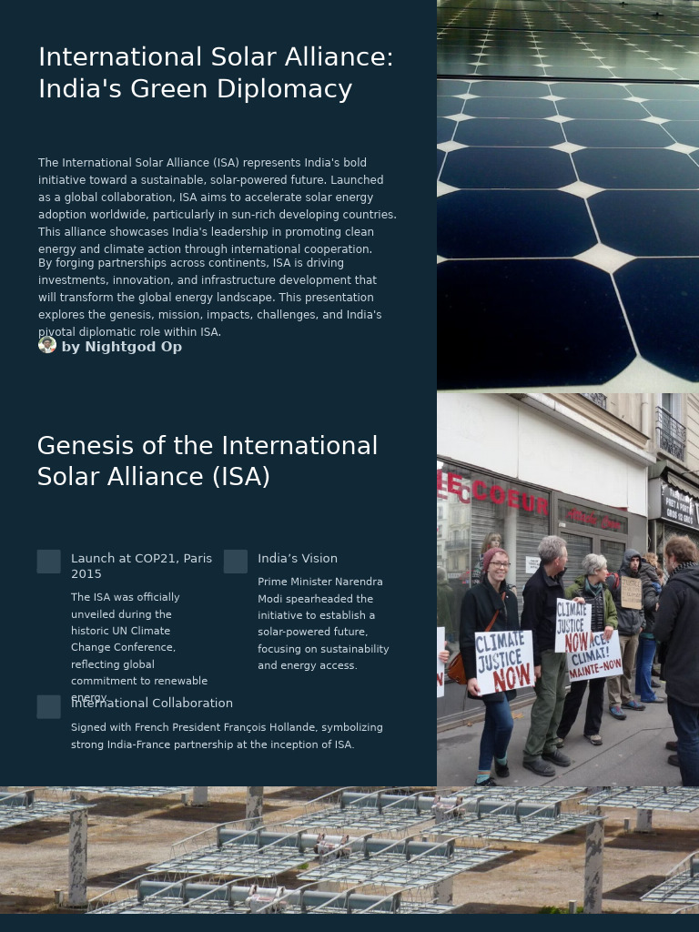 International Solar Alliance Indias Green Diplomacy | PDF | Climate ...