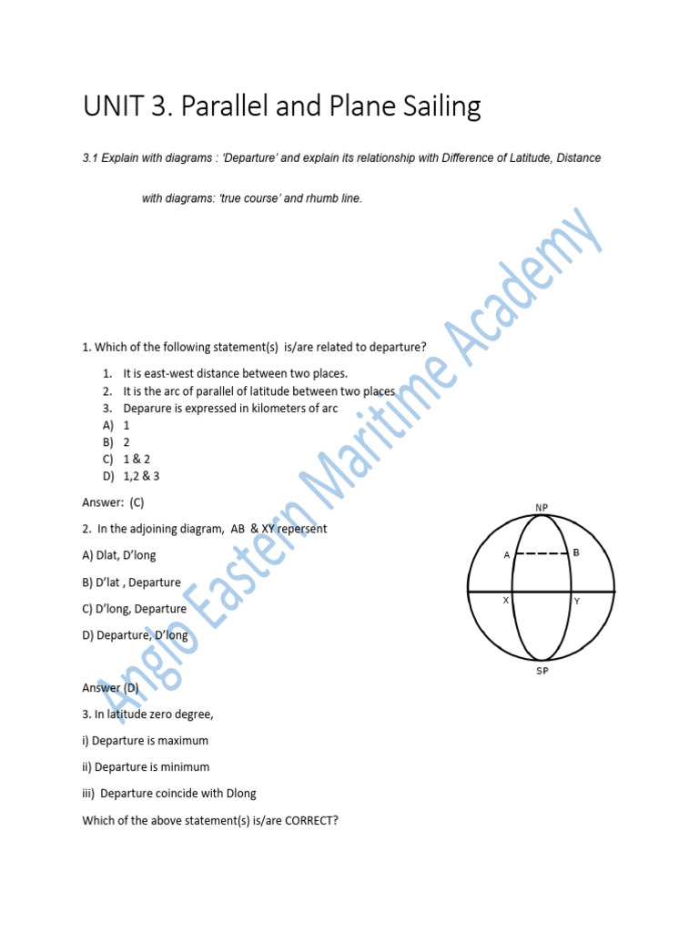 Parallel and Plane Sailing Concepts | PDF | Cartography | Geometry
