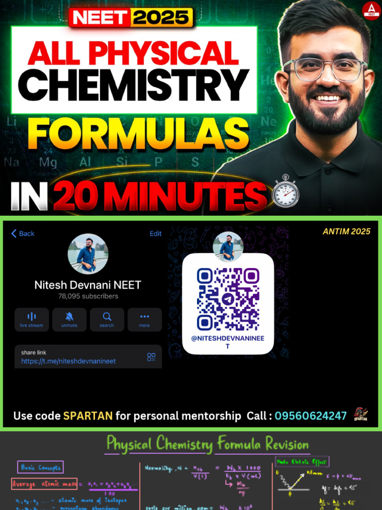 Physical Chemistry Formula Sheet Nitesh Devnani | PDF | Mole (Unit ...