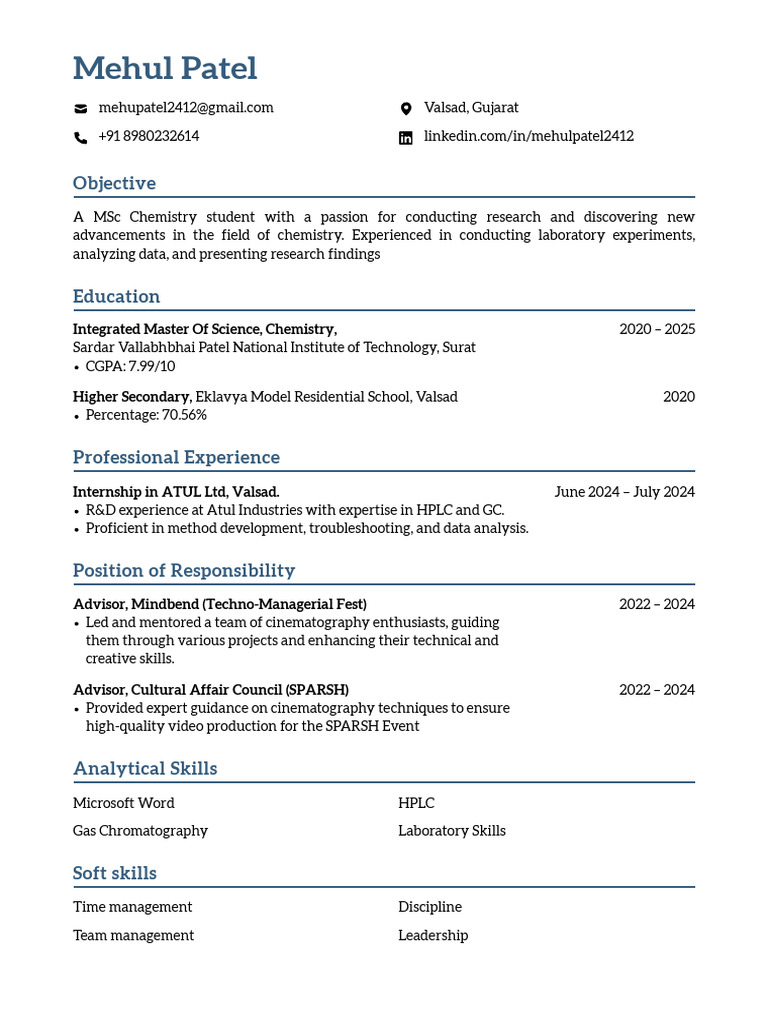 Mehul Patel FlowCV Resume 20250225 | PDF