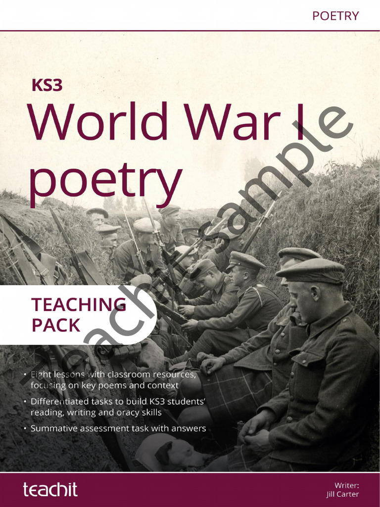 World War I poetry pack sample | PDF | Poetry | Reading Comprehension