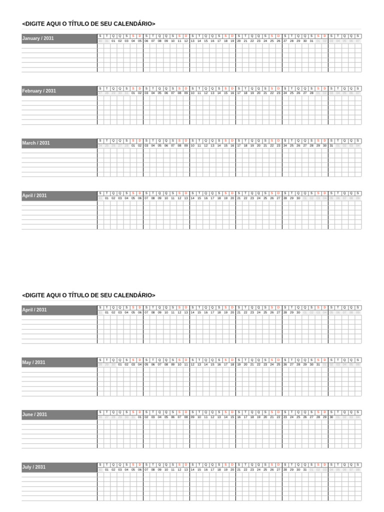 Calendario Checklist | PDF