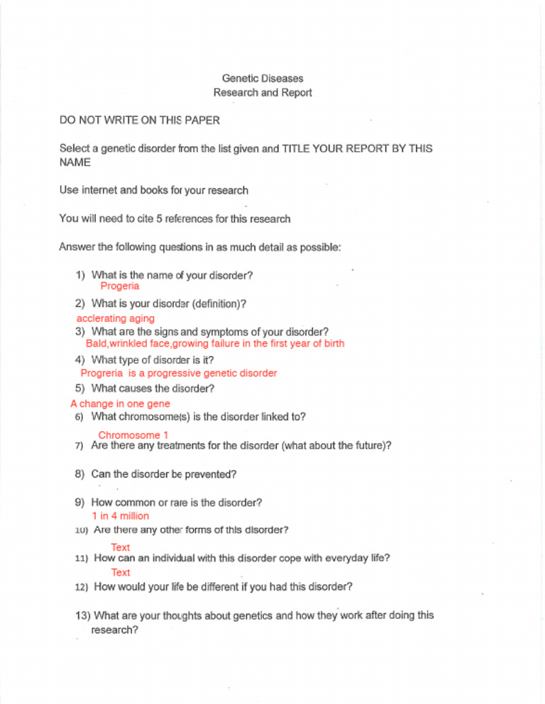 Genetic Diseases Research and Report (1) | PDF