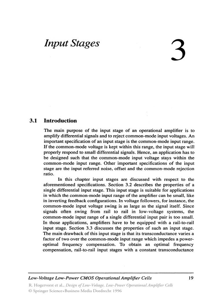 978-Input Stage Book | PDF | Amplifier | Operational Amplifier