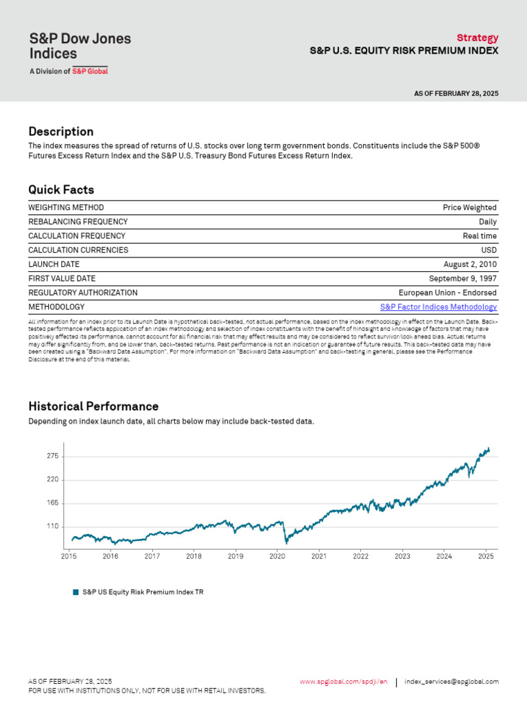 Fs SP Us Equity Risk Premium Index TR | PDF | Investment Fund | Stock ...