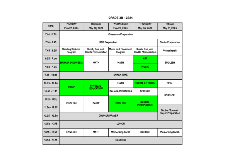 Practical Exam Timetable - Sem 2 23 - 24 - Gr.3B | PDF