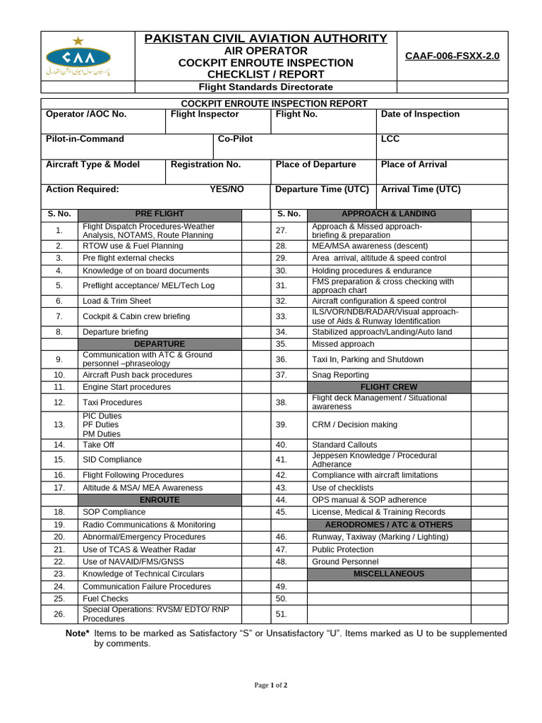 Cockpit Enroute Inspection Checklist | PDF | Air Traffic Control | Cockpit