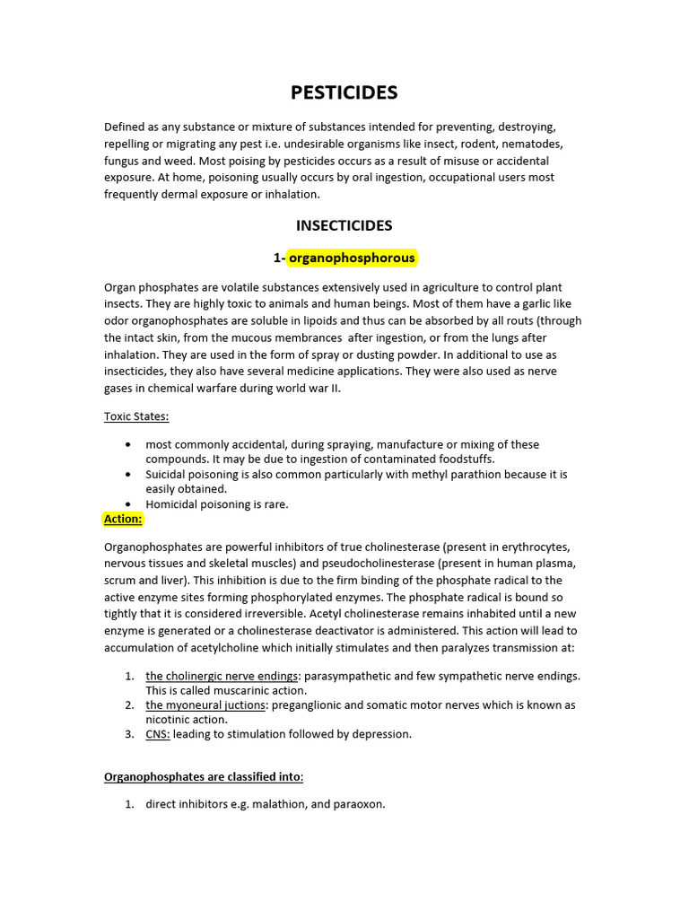 Pesticides L10 | PDF | Acetylcholine | Insecticide