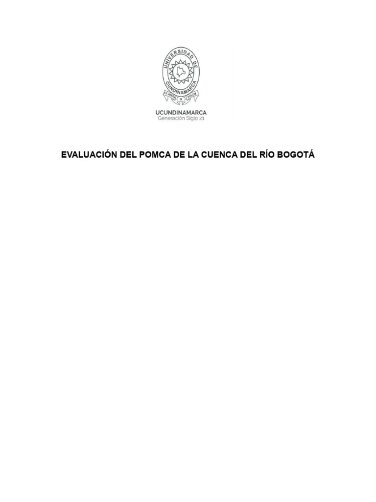 Evaluación Pomca Rio Bogota | PDF | Sustentabilidad | Desarrollo sostenible