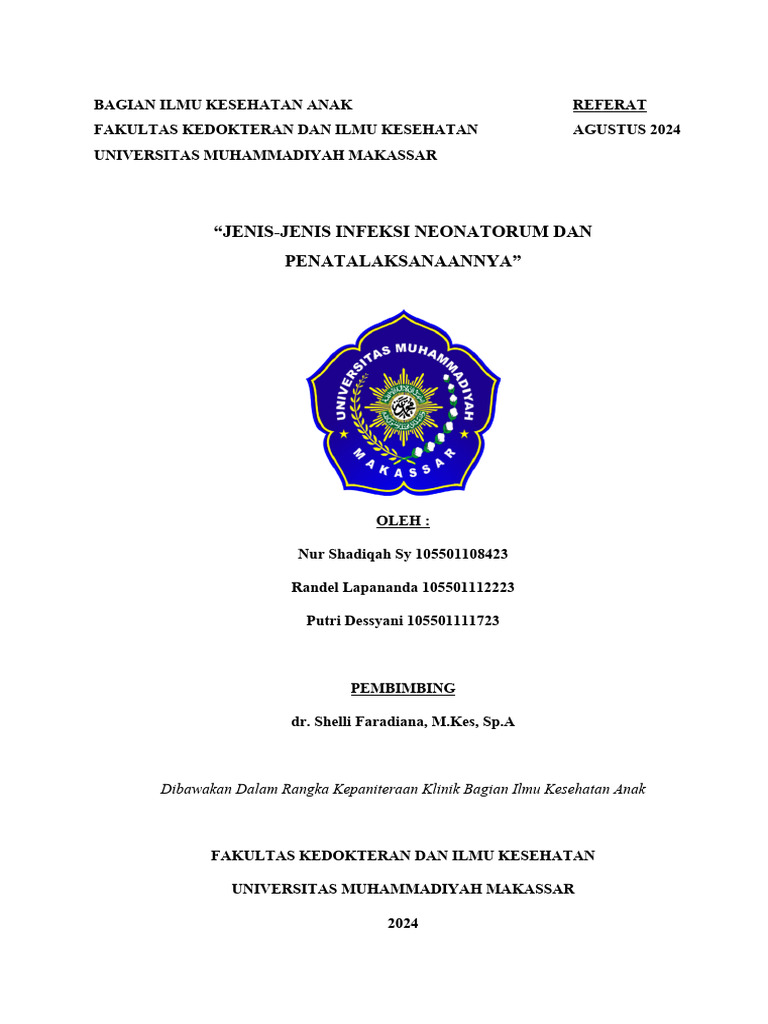 Referat_Jenis_Jenis_Infeksi_Neonatorum_Dan_Penatalaksanaannya | PDF