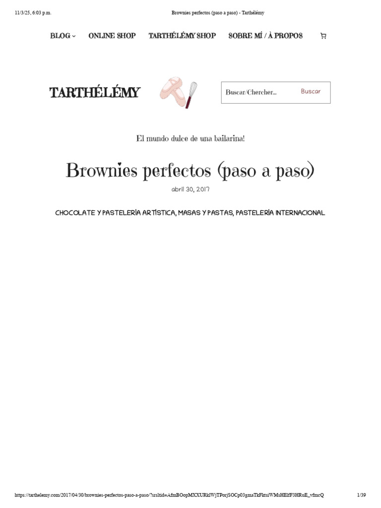 Receta de Brownies Perfectos Paso a Paso | PDF | Chocolate | Brownie de ...