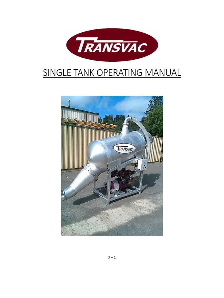TRANSVAC Pumping System Manual | PDF | Pump | Valve
