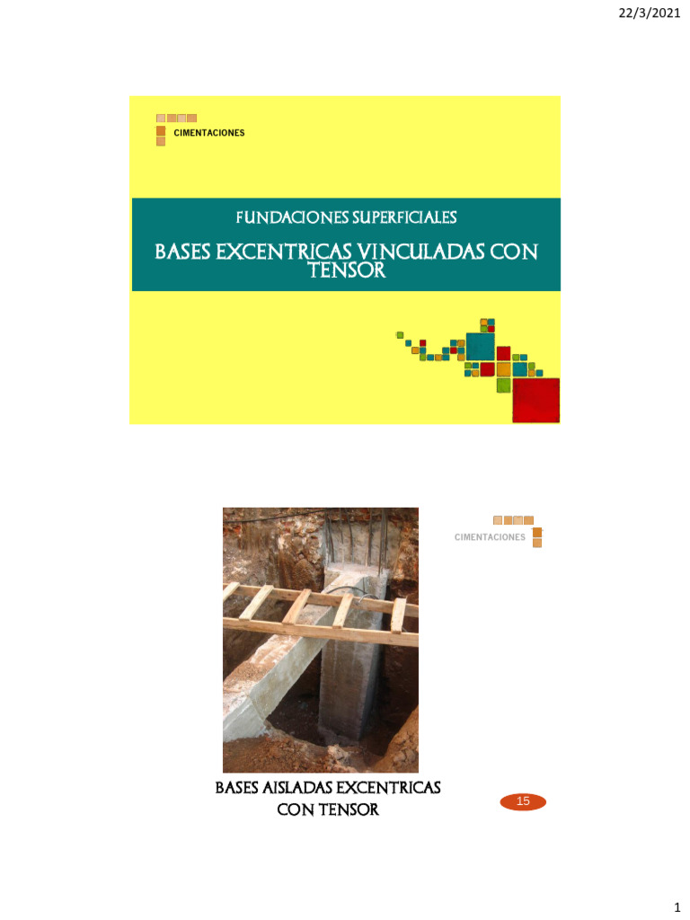 03 Bases Excentricas Vinculadas Con Tensor | PDF | Hormigón | Concreto reforzado
