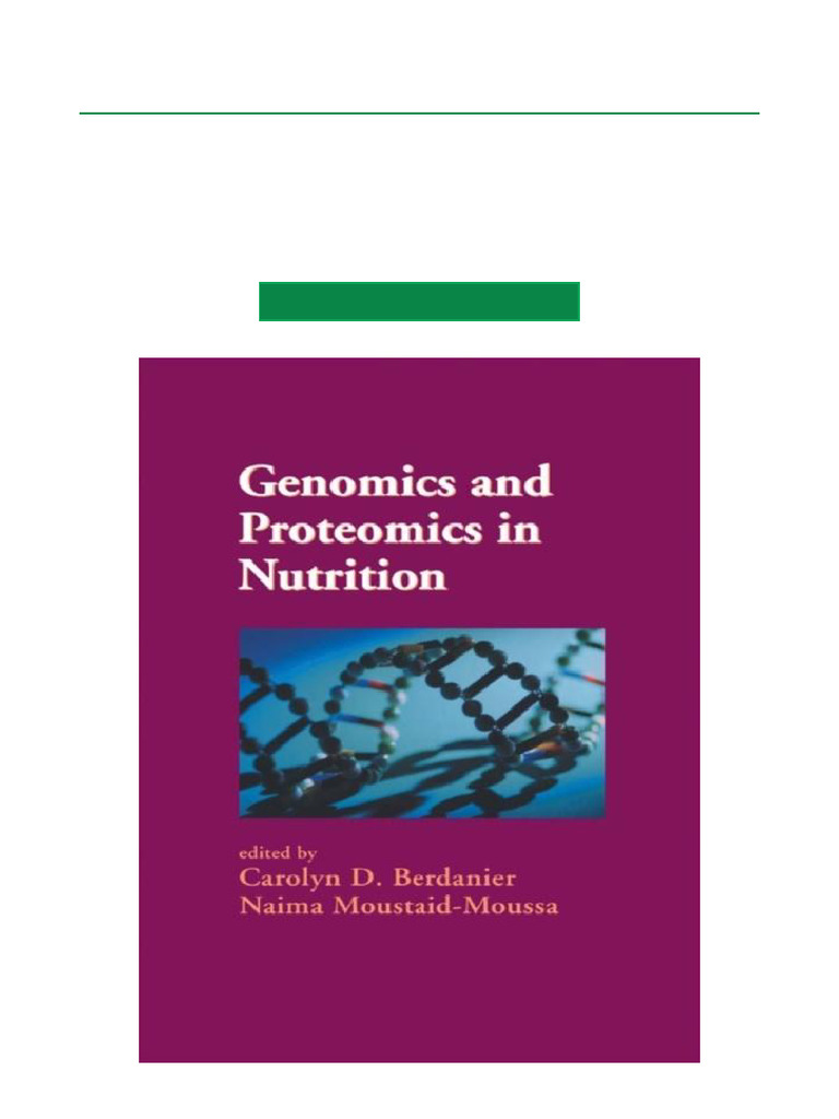 Genomics and Proteomics in Nutrition, 1st Edition Complete Ebook Edition | PDF | Epistasis | Gene