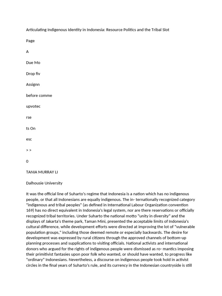 Indigenous Identity and Politics in Indonesia | PDF | Indigenous ...