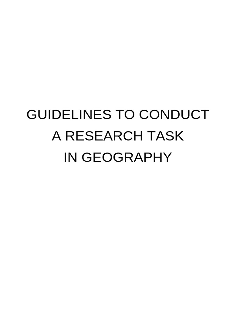 Geography Guidelines On Research Tasks | PDF | Data | South Africa