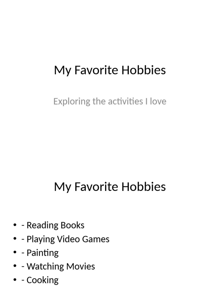 My Top 5 Favorite Hobbies | PDF