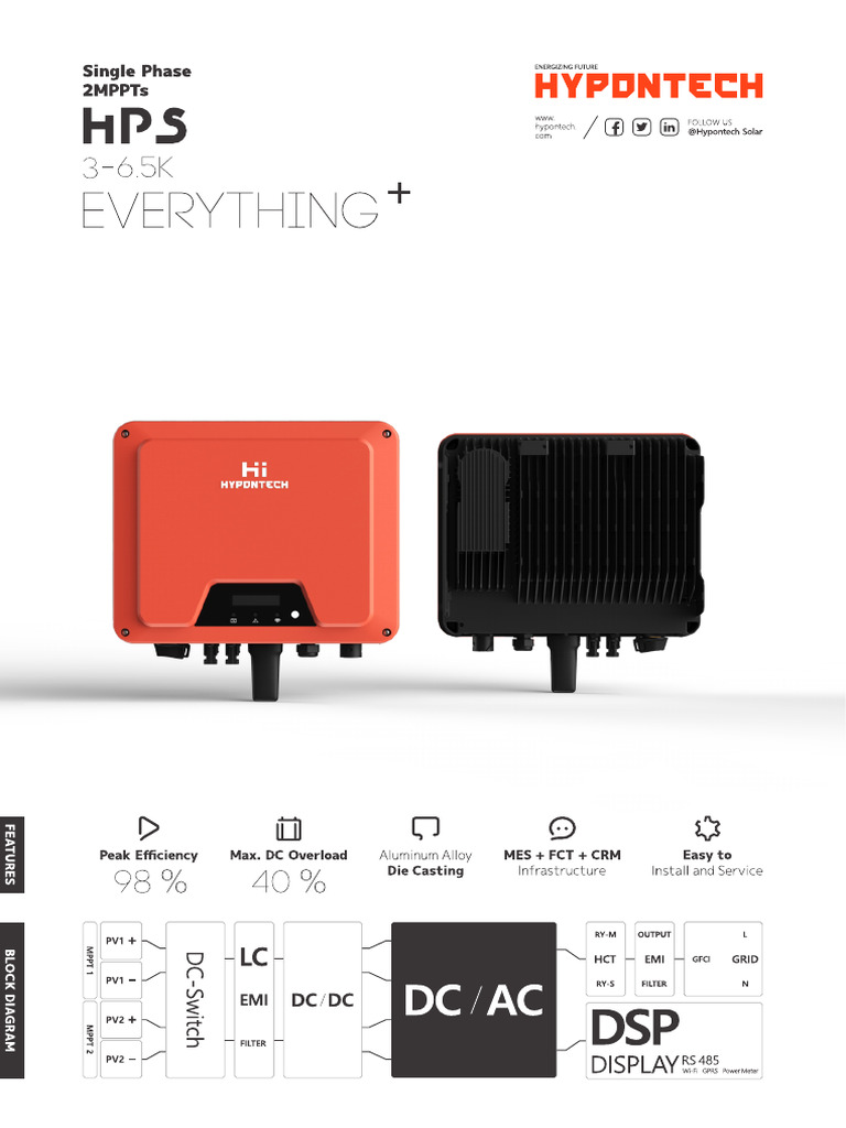 DATASHEET Hypontech HPS 3-6.5K | PDF